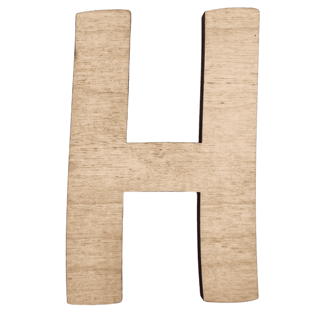5" Tall Birch Wood Letter H | 1/4" Thick | Wood Craft Letter | American ...