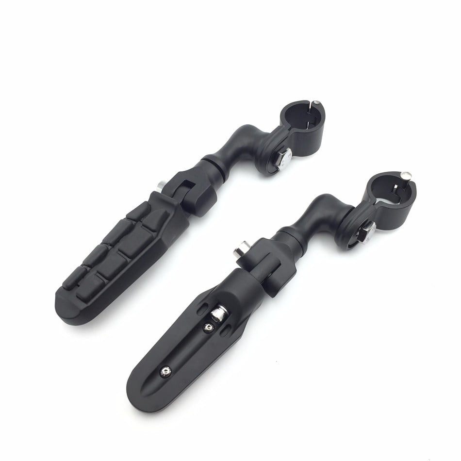 HTT-MOTOR Black Short Angled Adjustable Highway Peg Mounting Kit and ...