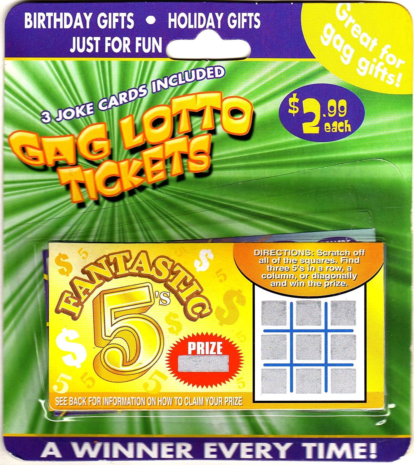Gag Lotto Tickets - 3 Joke Cards - A Winner Every Time! - Walmart.com