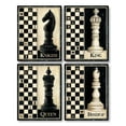 Black and Cream Classic King, Queen, Knight, Bishop Chess Adult Set; 4 ...