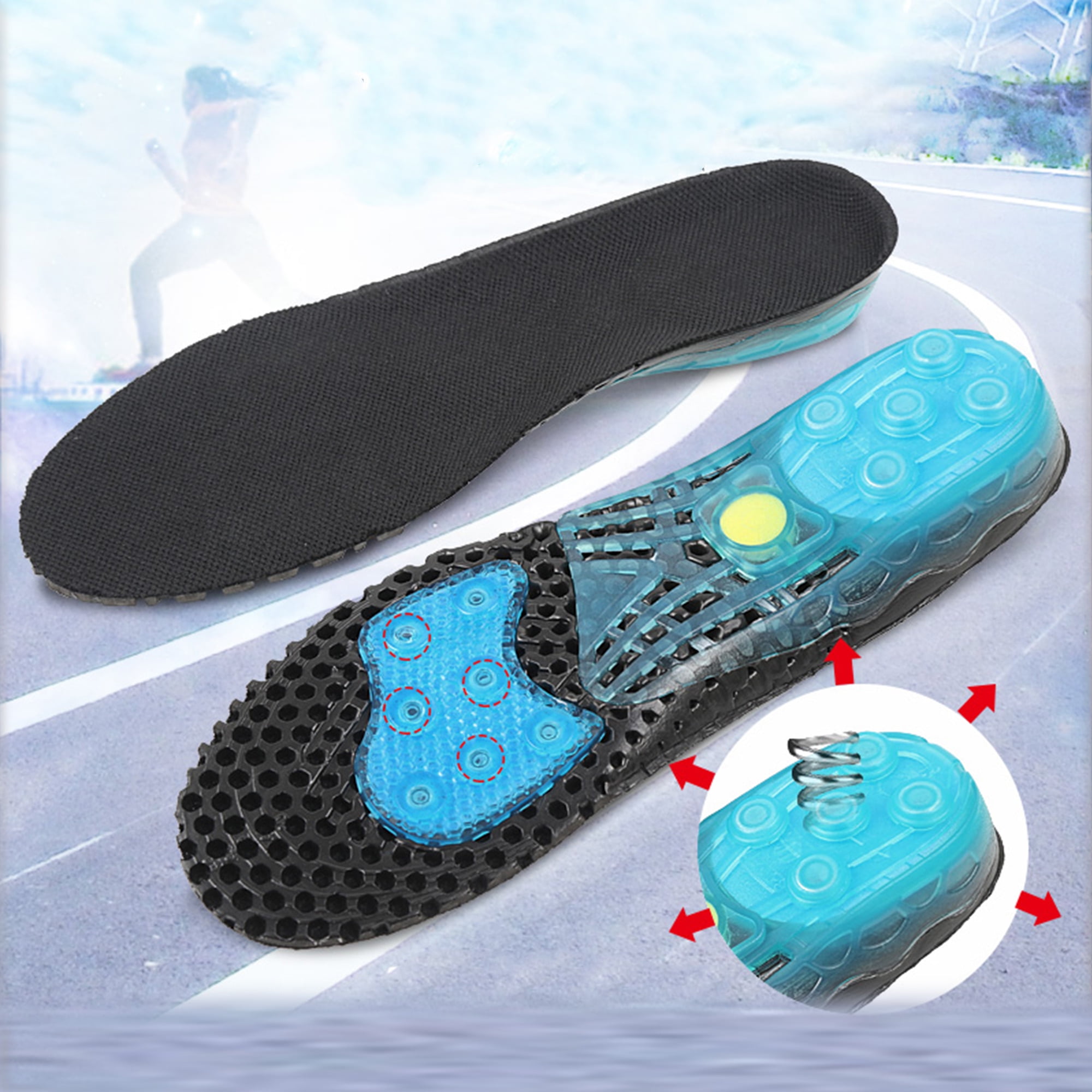 LELINTA Advanced Gel Orthotic Insoles for Sports, Extra Shock Absorb ...