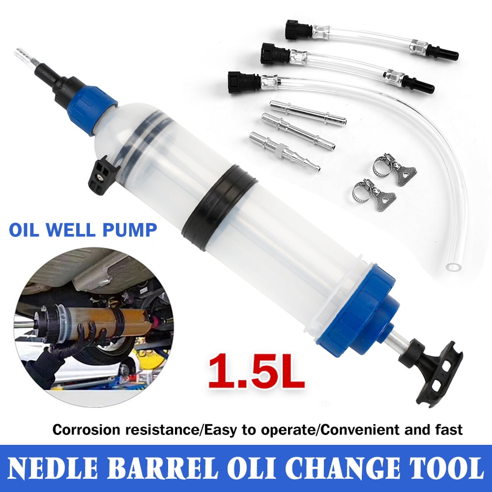 QueenTrade 1.5L Oil Suction Filler Fluid Transfer Hand Syringe Gun Pump ...