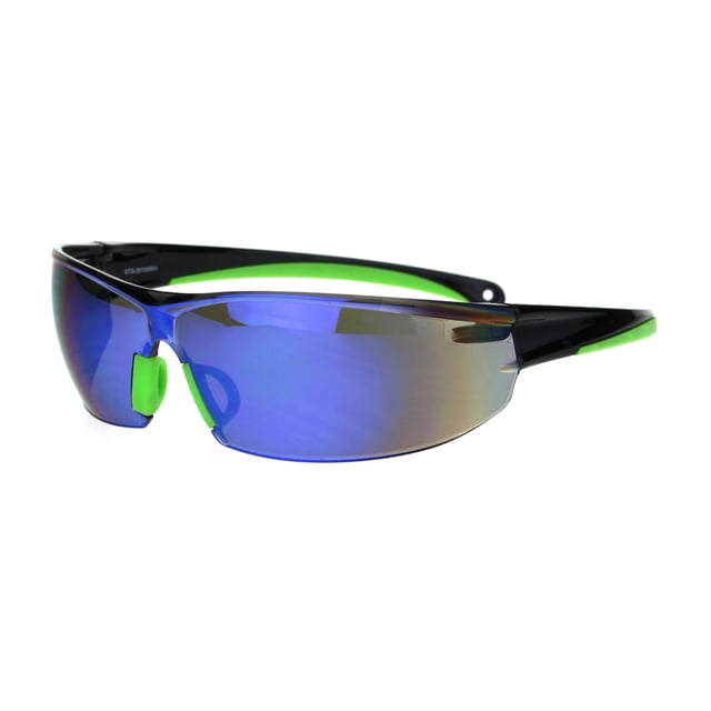 ANSI Z87.1 Warp Around Mens Shatterproof Safety Glasses U6 L3 Mirror ...