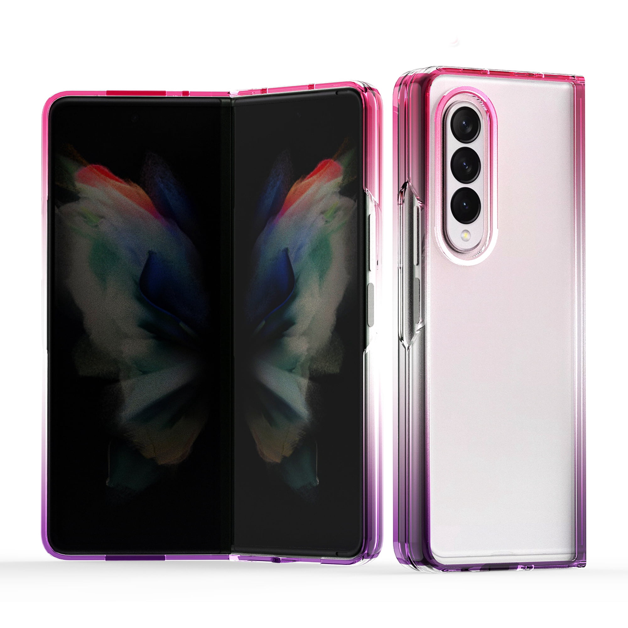Samsung Z Fold3 Case 2021, Dteck Light Weight Gradient Crystal Clear ...