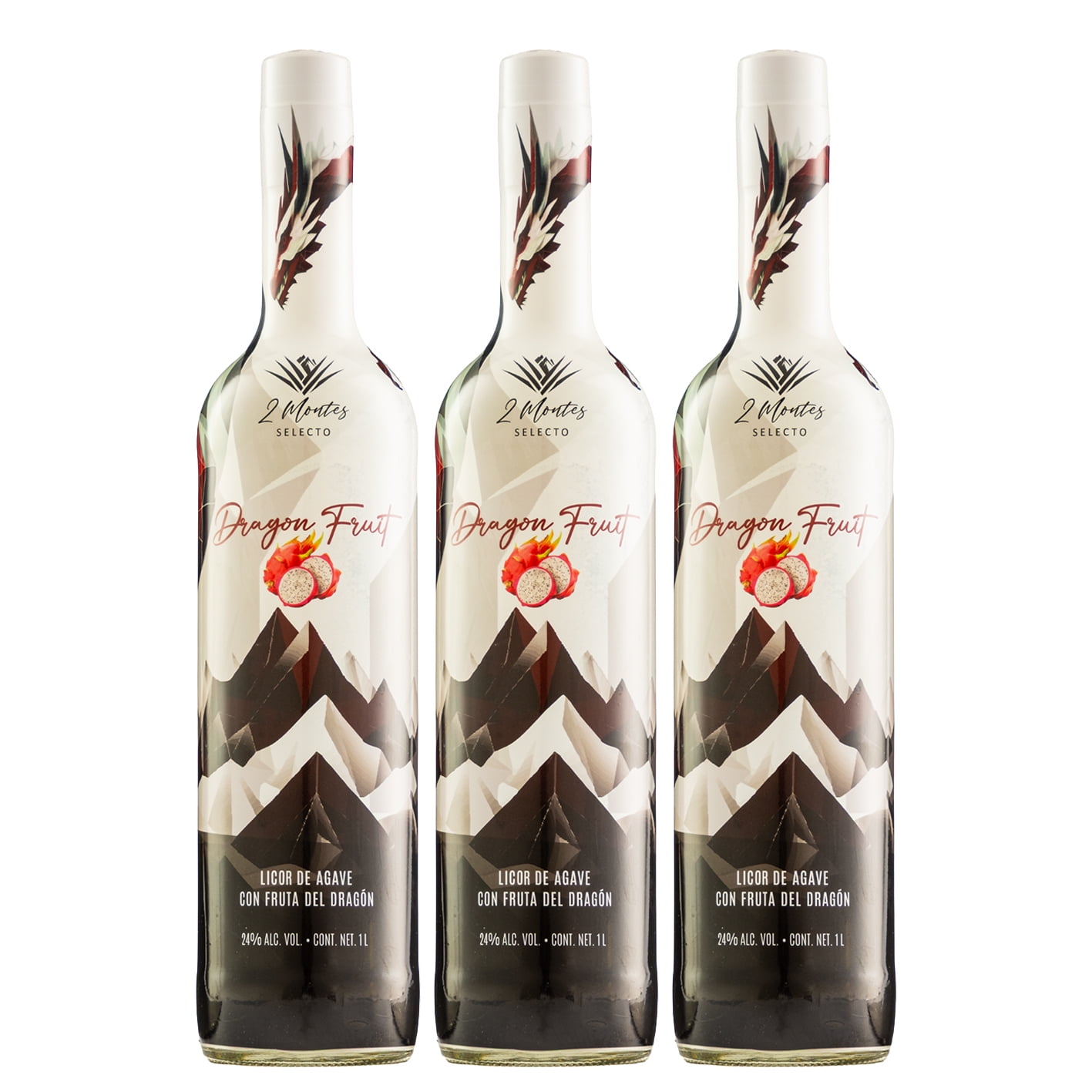 Tripack Licor de Agave 2 Montes Dragon Fruit 1000 Ml Dos Montes Licor ...