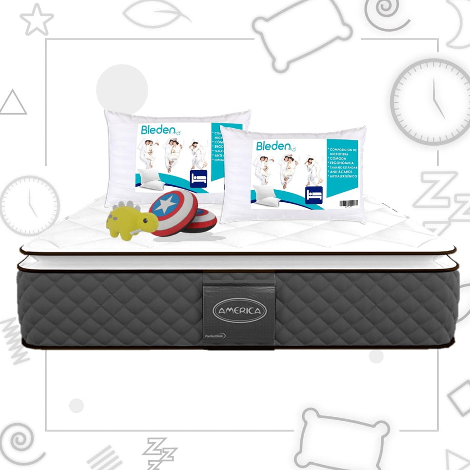 Colchón Wind Foam America Matrimonial Complemento 2 Almohadas Standar ...
