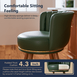 Genpo Swivel Counter Height Bar Stools Set of 4, 24 inch Green Leather ...