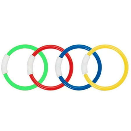 4pcs Colorful Diving Rings Plastic Swimming Pool Fun Underwater Ring ...