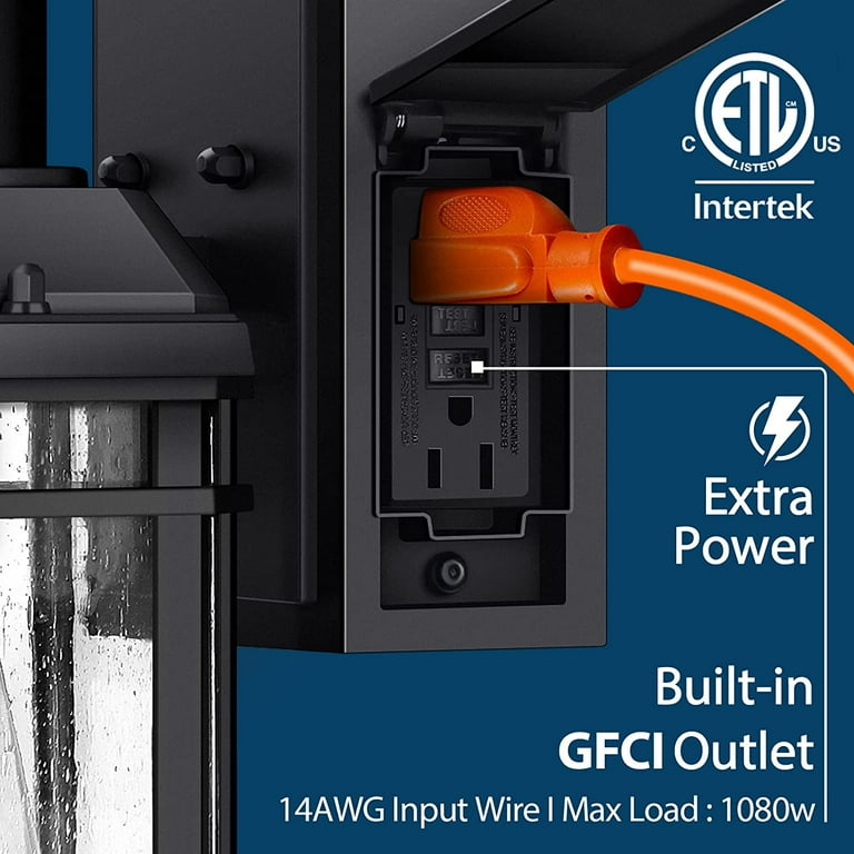Outdoor Light With Built In Electrical Outlet Gfci | Shelly Lighting