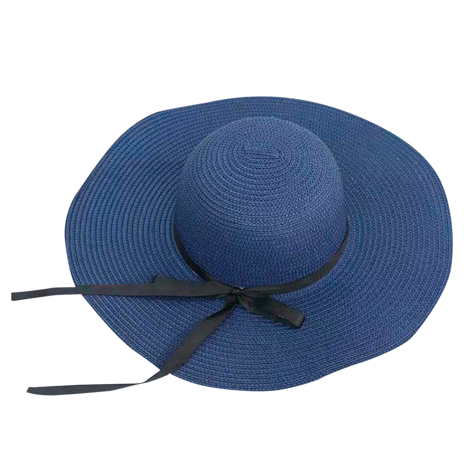 Zrbywb Women Big Brim Straw Hat Sun Floppy Wide Brim Hats Bowknot