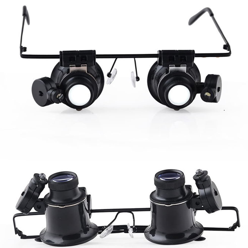 20X Glasses-style Magnifying Glass with LED Light Optical Lens for ...