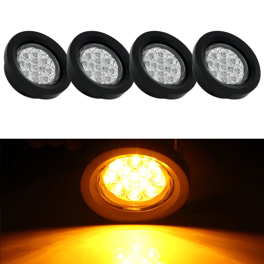 ECCPP Universal 4Pack 2.5â€ 13LED Yellow Stop Turn Signal Lamp w ...