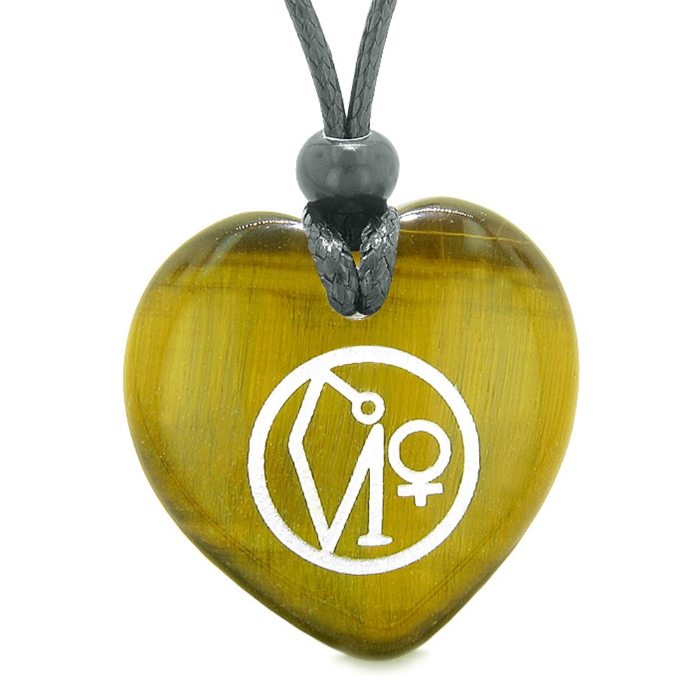 Archangel Uriel Sigil Magic Planet Energy Puffy Heart Amulet Tiger Eye ...