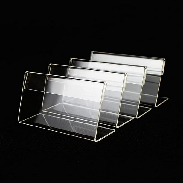 10pcs L Shaped Clear crylic Mini Sign Display Holder Price Card Tag ...