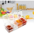 Clear Seasoning Box, 4 Piece Seasoning Rack Spice Pots, Plastic Storage ...