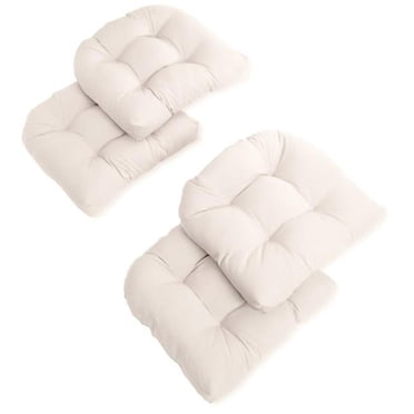 16 in. Solid Twill U-Shaped Tufted Chair Cushions, Royal Blue - Set of ...