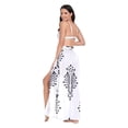 Black Firework Pattern Women's Swimwear Cover Ups Strappy Beach Dress ...