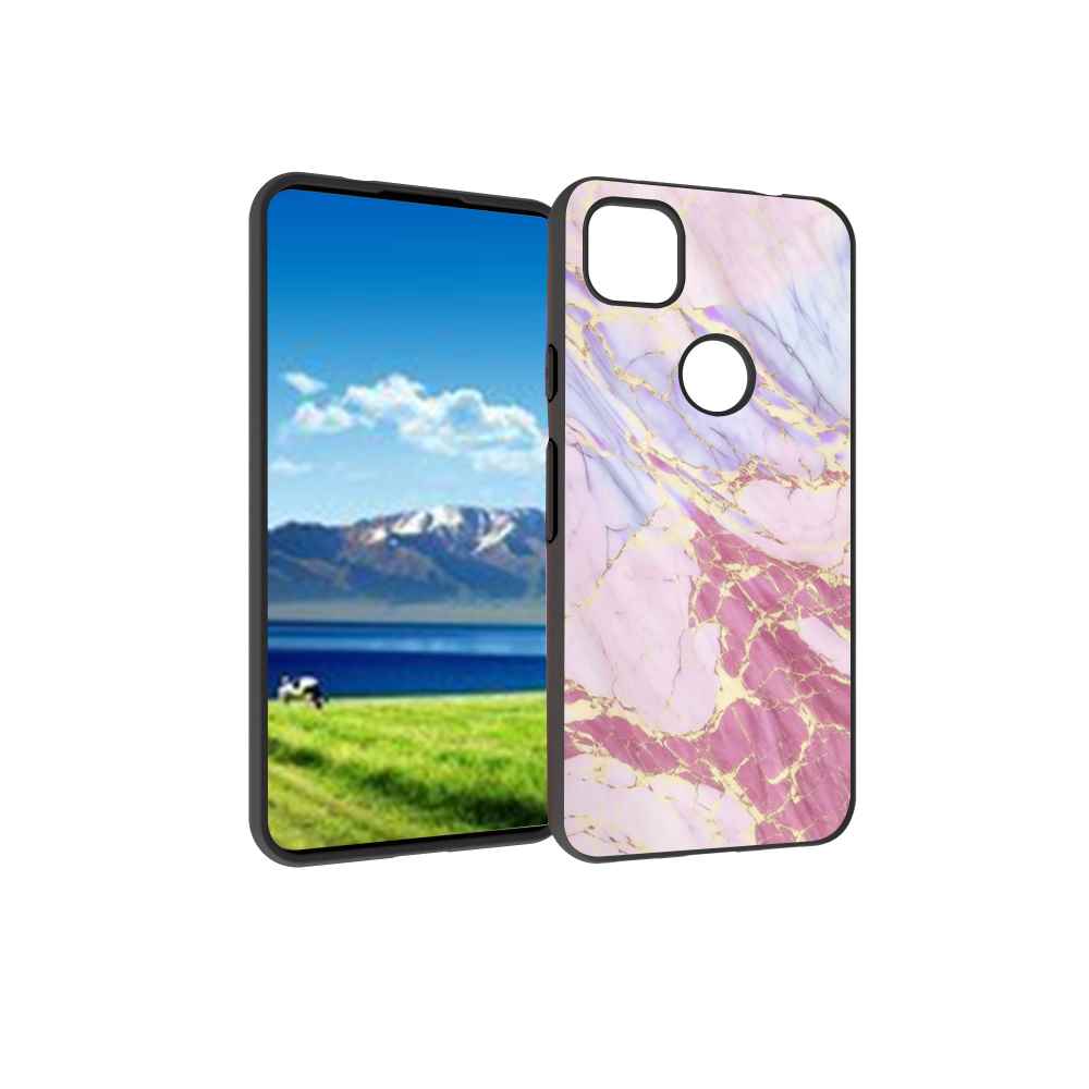 Compatible with Google Pixel 4A 4G Phone Case, Marble-Pink-Purple-Blue ...