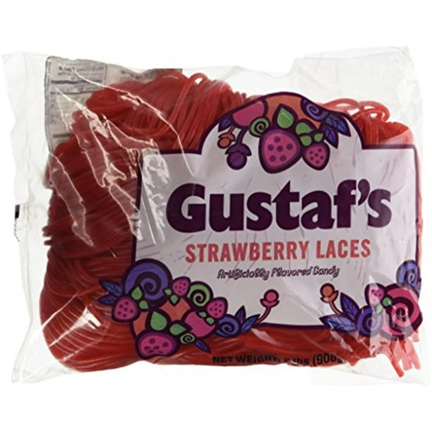 Just Candy Gustafs Strawberry Laces Red 2Lb Bag - Walmart.com