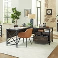 UrbanPro L-Shaped Desk in Engineered Wood-Carbon Oak - Walmart.com
