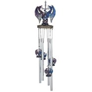 Ebros Gift Medieval Green Dragon Figurine Wind Chime with Emerald ...