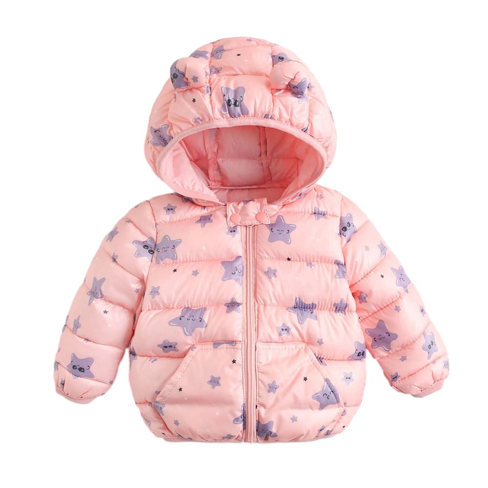 Toddler Baby Girl Boy Hooded Cartoon Snowsuit Light Puffer Jacket Winter Coat 1-6T - Walmart.com
