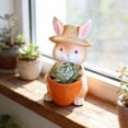 Artistic Rabbits Sculpture Flower Pots Planter Container With Excellent ...
