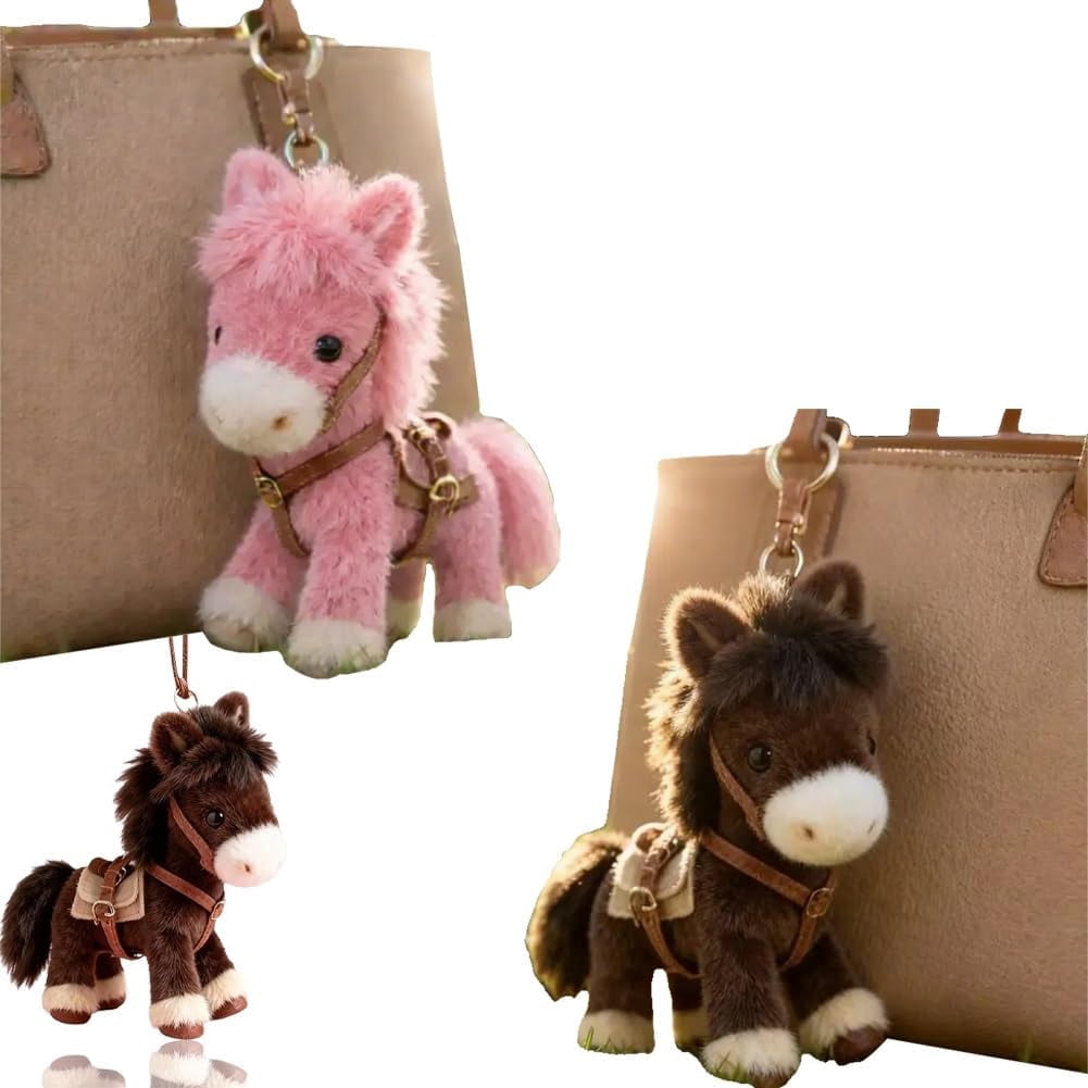 Vloiitin Plush Pony Bag Charm and Keychain, 2026 Year of the Horse New ...