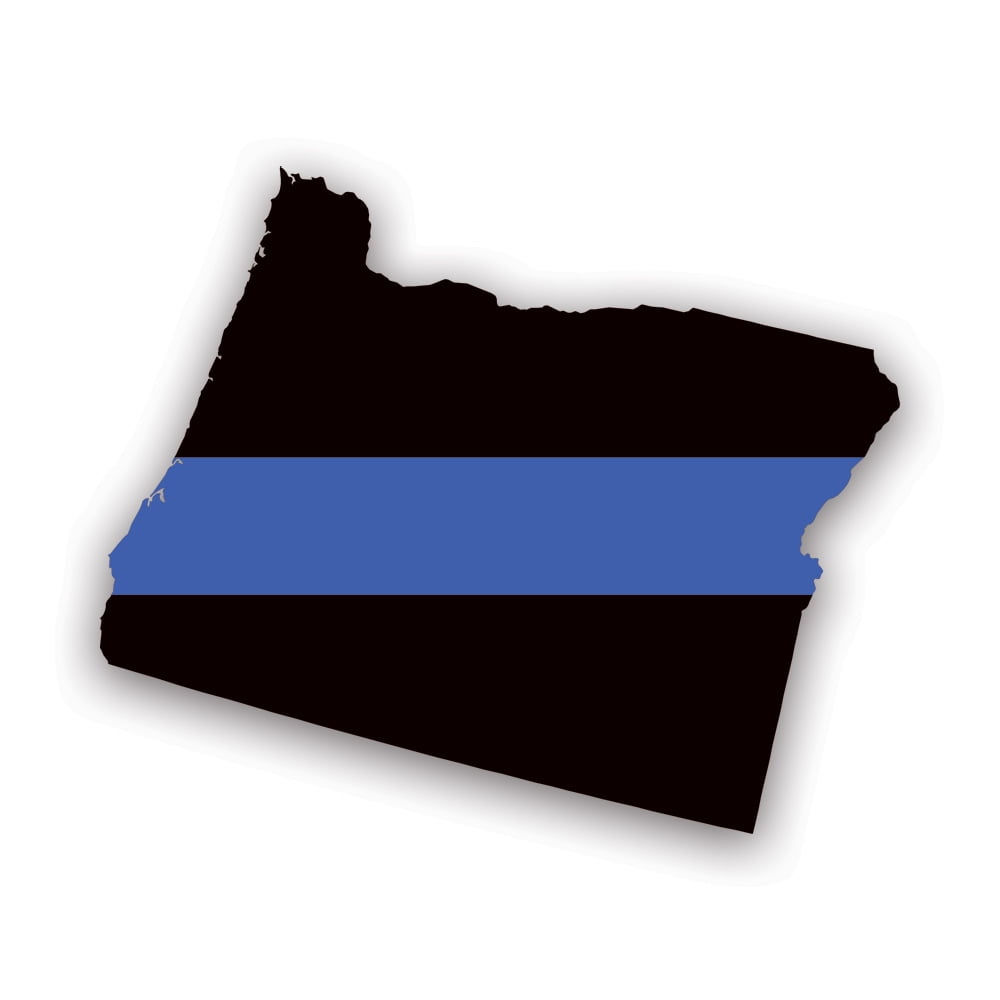 Oregon State Shaped The Thin Blue Line Sticker Decal - Self Adhesive ...
