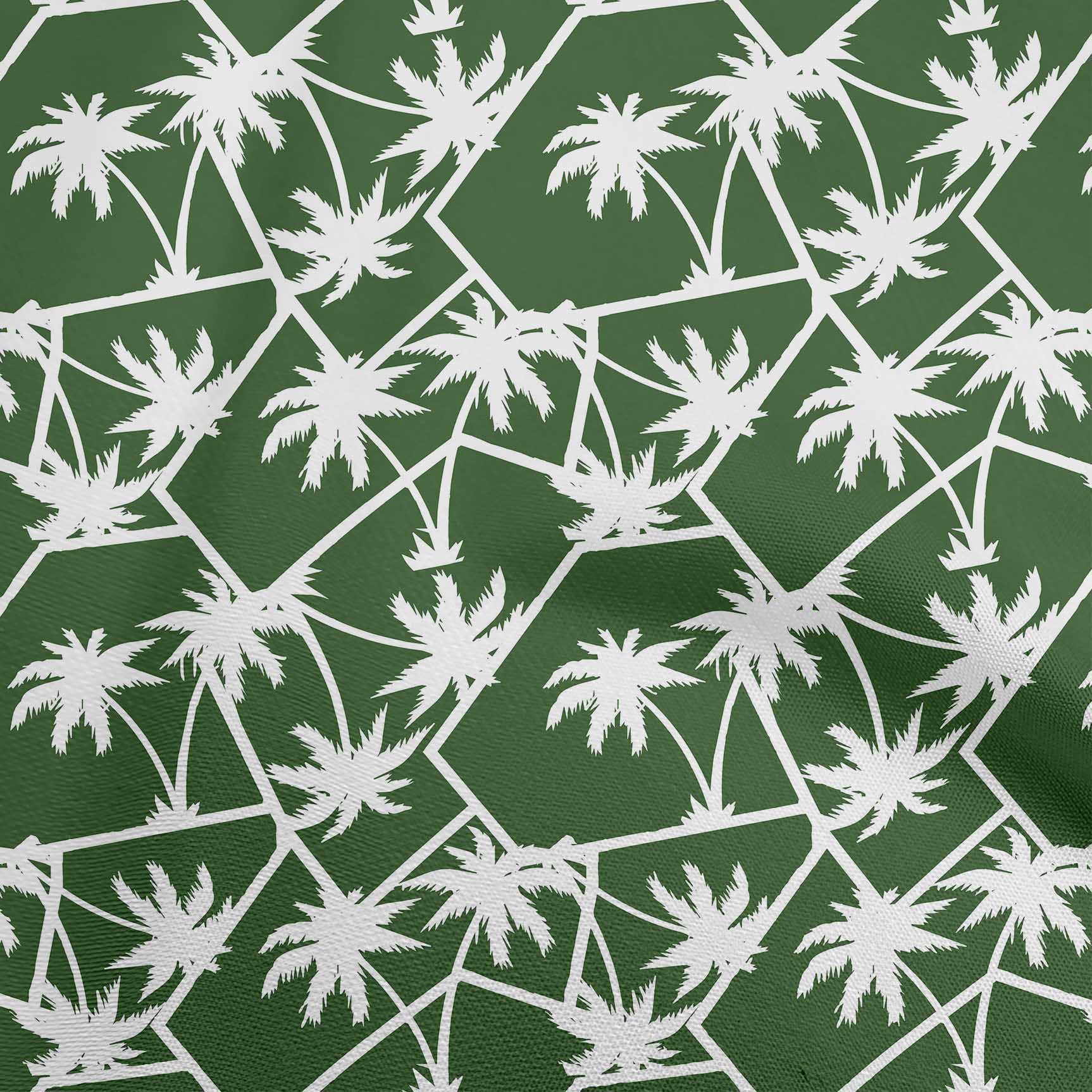 oneOone Silk Tabby Forest Green Fabric Tropical Leaf Diy Clothing ...