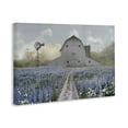 Stupell Industries Meadow of Blue Flowers & Barn Canvas Wall Art ...