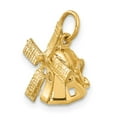 14k Yellow Gold Solid Polished Moveable Wind Mill Charm 18x13.25mm Wide ...