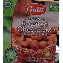 Galil Organic Vegan Roasted Chestnuts, 3.5 Oz (Pack of 6) - Shelled ...