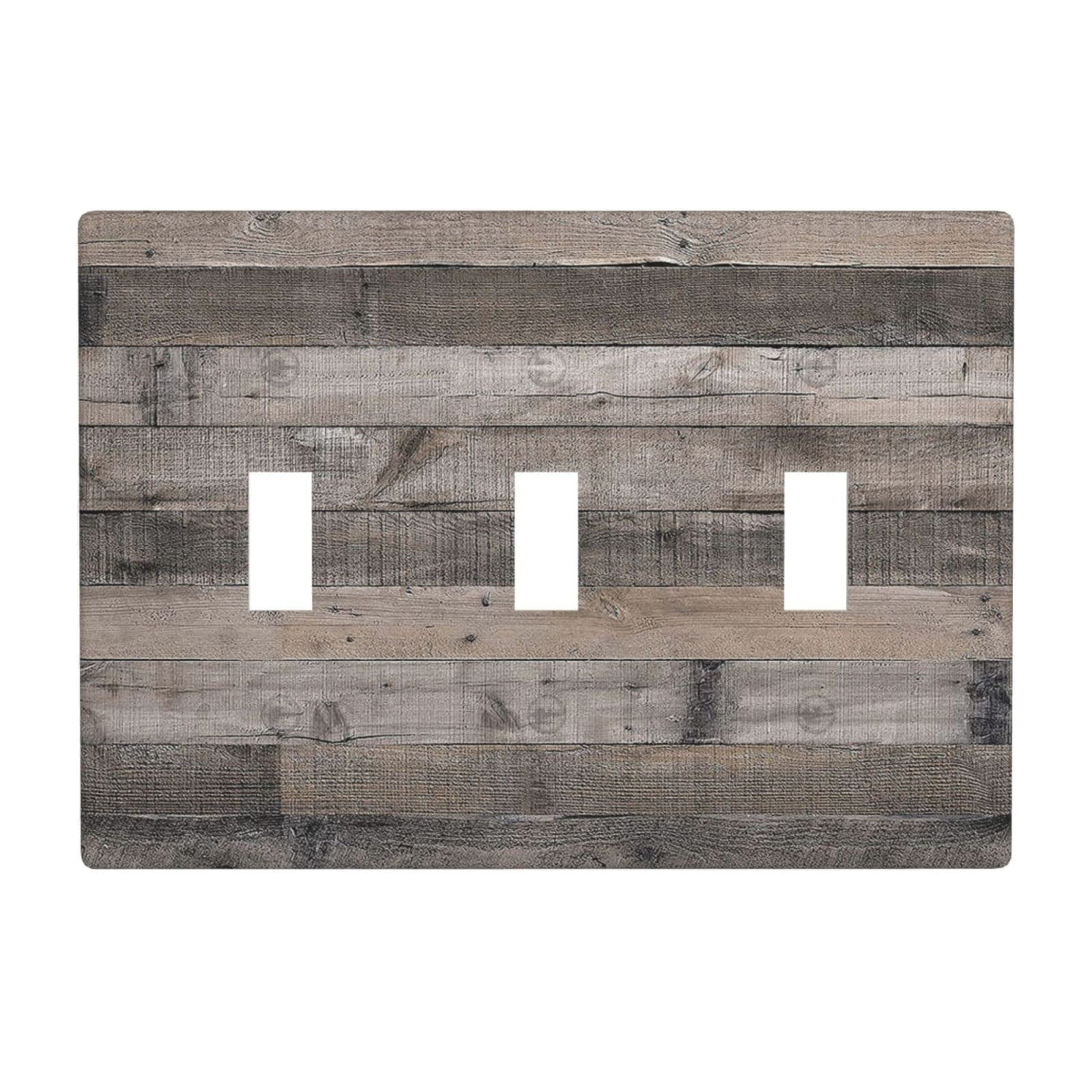 Rustic Farmhouse Wood Texture Decorative Wall Plate Light Switch Cover ...