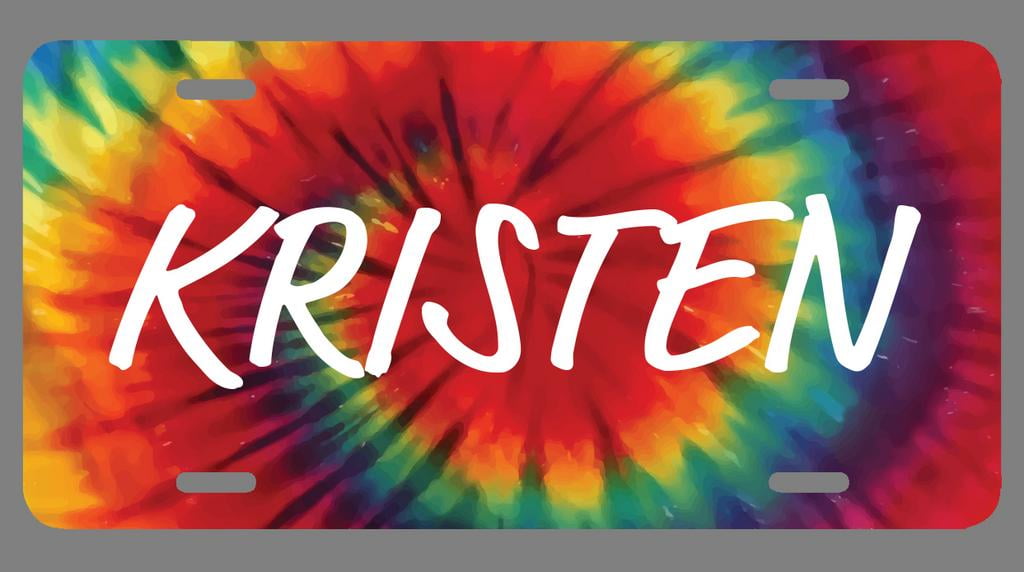 Kristen Name Tie Dye Style License Plate Tag Vanity Novelty Metal | UV ...