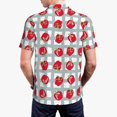 Balery Sweet Red Fruit Printed Men’s Short Sleeve Polo Shirt, Midweight ...