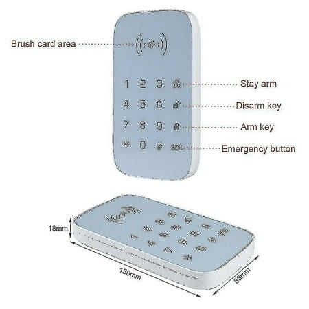 Wireless Keypad For Security System Kit Burglar Fire Alarm Host Control ...