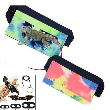 2 Pack Adjustable Zipper Bearded Dragon Carrier And Leather Leash ...