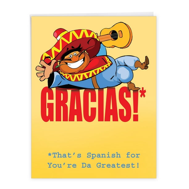 Funny Large Thank You Card (8.5" x 11") - Mexican Gracias Translation ...