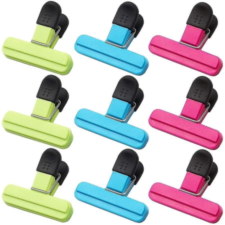 9 Pieces Bag Clips For Food Storage, 3 Colours Sturdy Food Clips For ...