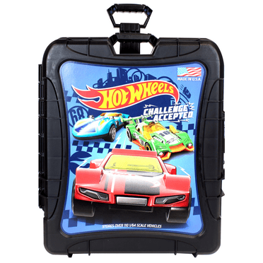 Hot Wheels Slot Track Pack with Carrying Case, Two 1:64 Cars, and 5.5 ...