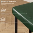 Set of 2 Bar Stools, 24" Counter Height with Leather Upholstered Seat ...