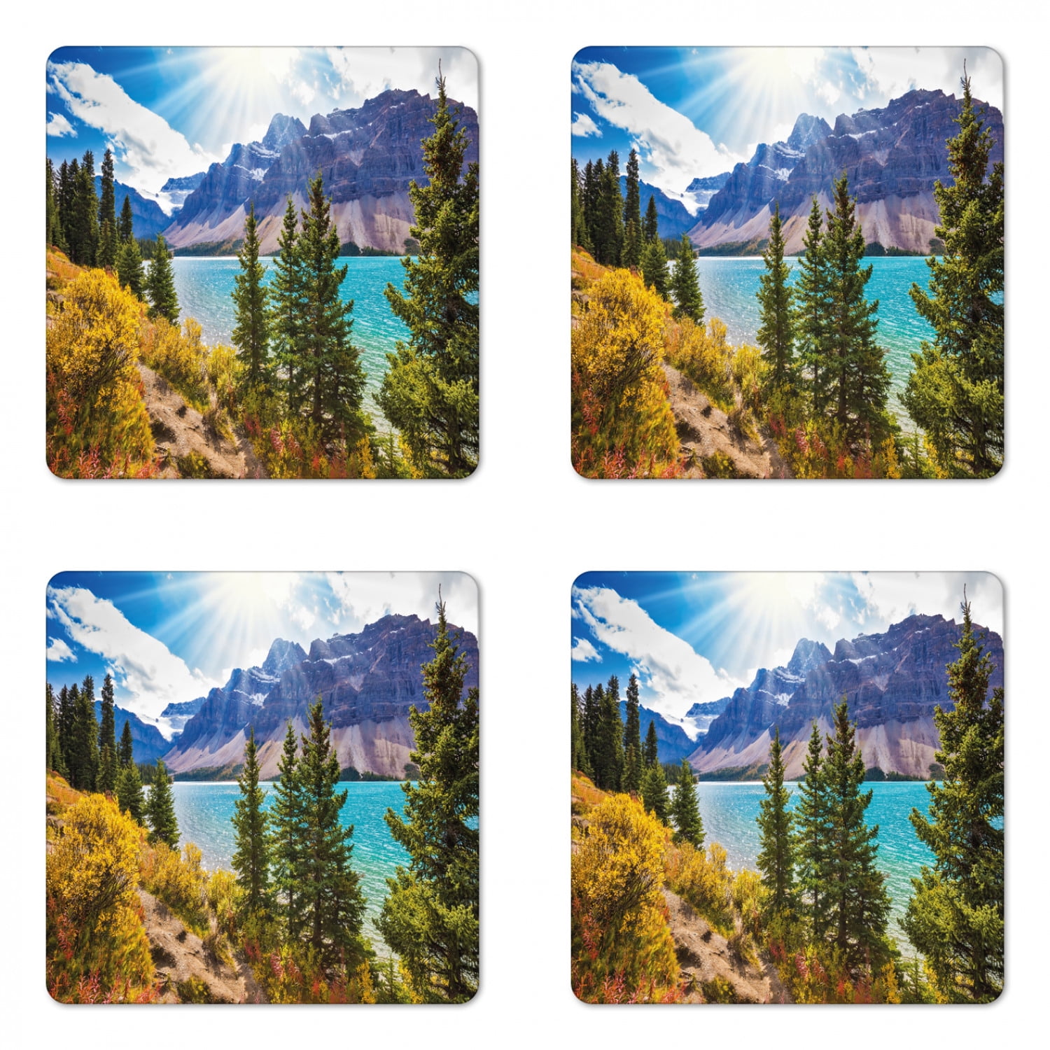 Landscape Coaster Set of 4, National Park Banff Canadian Rockies ...