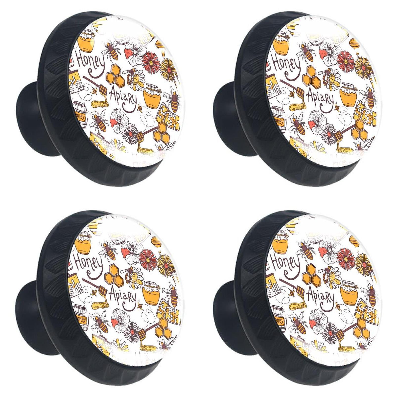 4 Pcs Doodle Honey Knobs for Kitchen Cabinet Cupboard Dresser Bookcase ...