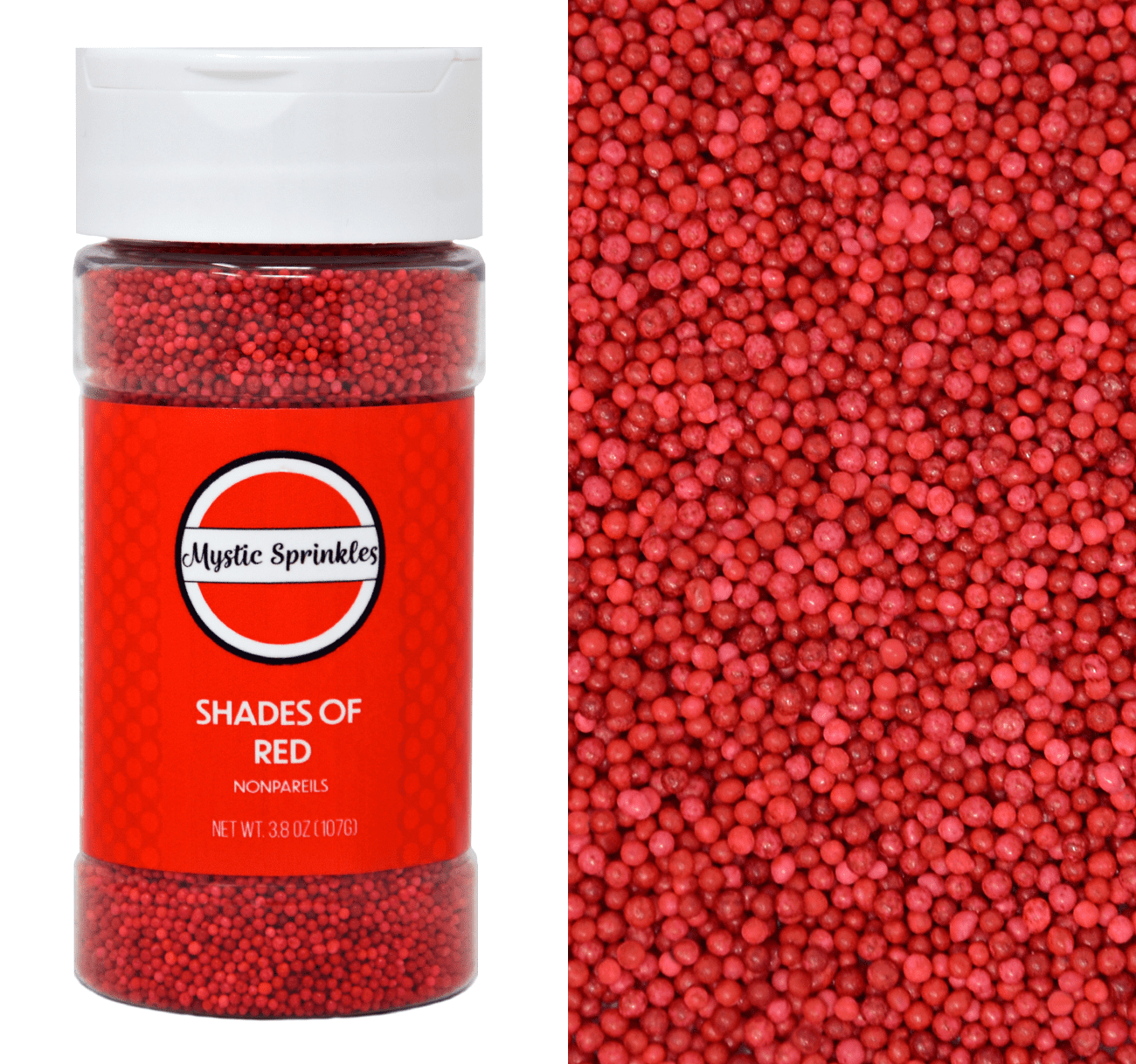 Mystic Sprinkles Shades of Red Nonpareils 3.8 Ounce Bottle - Walmart.com