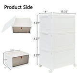 Plastic Storage Bins with Lids,Double Doors Foldable Box,3-Tier Storage ...
