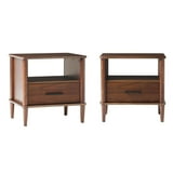Walker Edison Transitional 1-Drawer Spindle-Leg Nightstand, Set of 2 ...