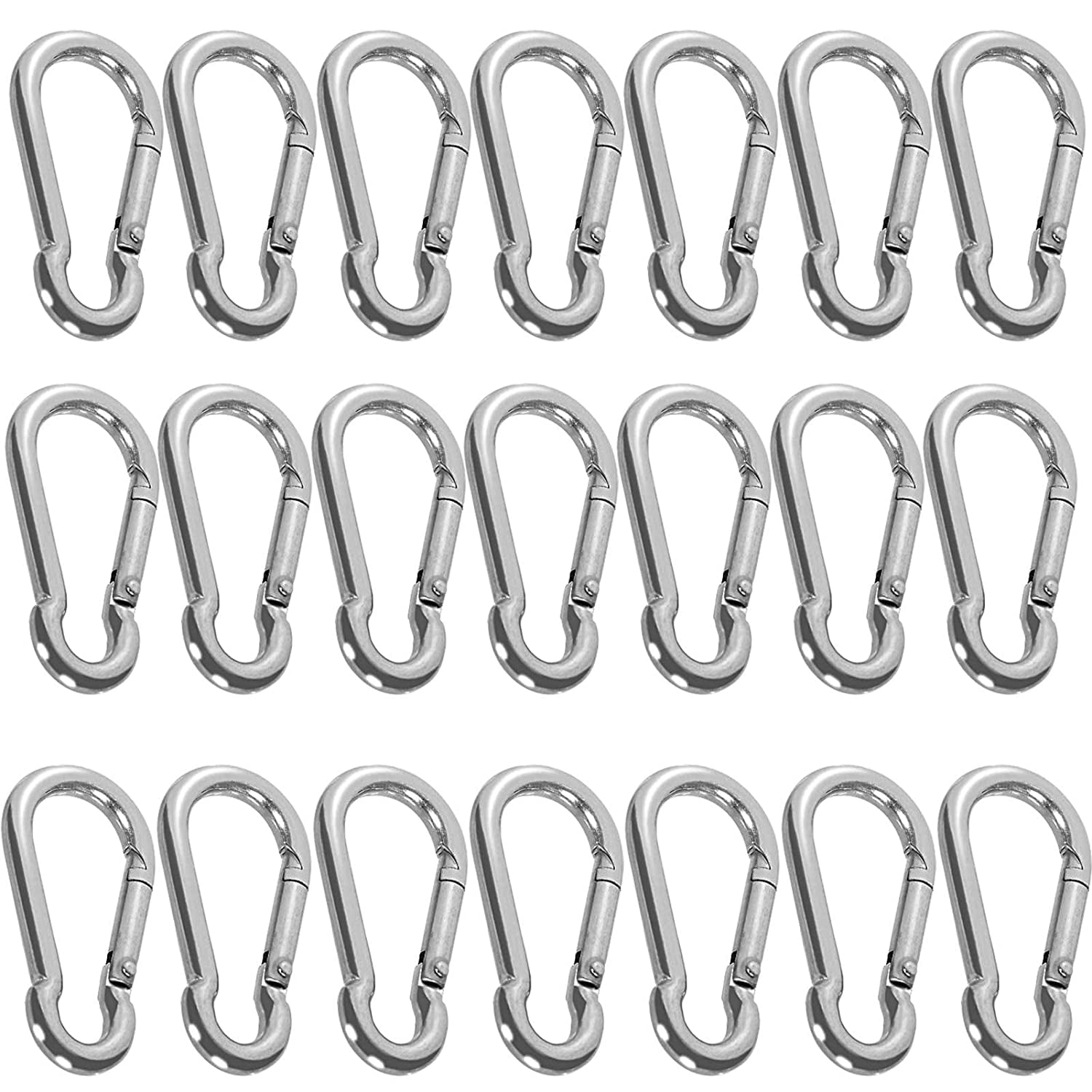 60 Pack Spring Snap Hooks,x 2-3/8 inch Keychain Carabiner Clips, 290lbs ...