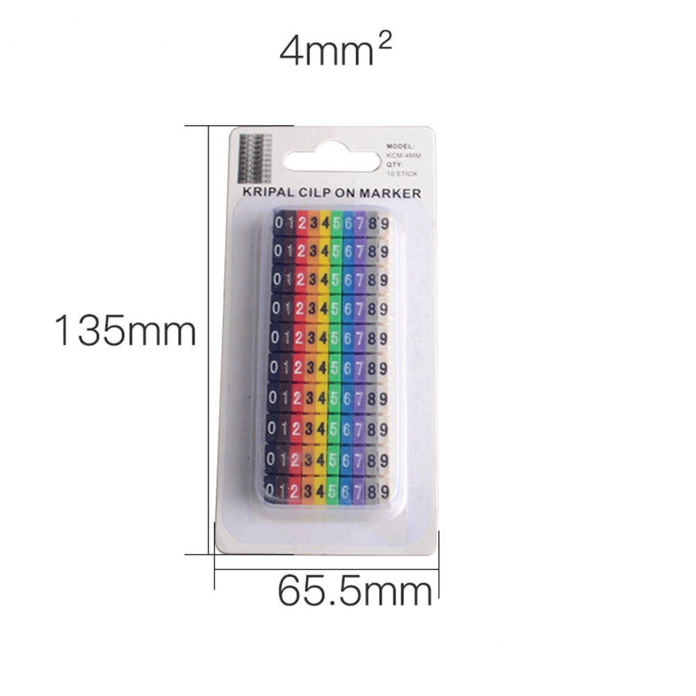 Snap-on Type Colorful Cable Markers 0-9 Digital Line Marking Tube Color ...