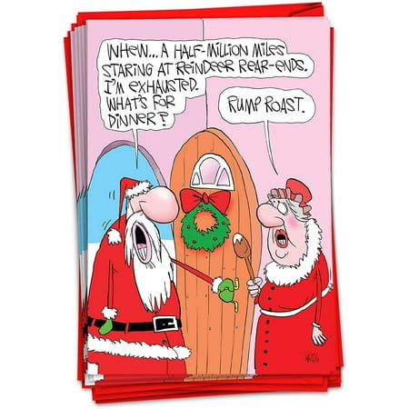NobleWorks - 12 Funny Cards for Christmas - Boxed Cartoon Greeting ...